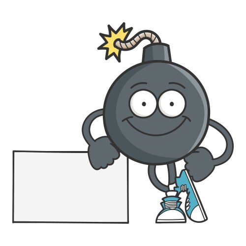 Cartoon bomb character with bewildered expression Vector Image