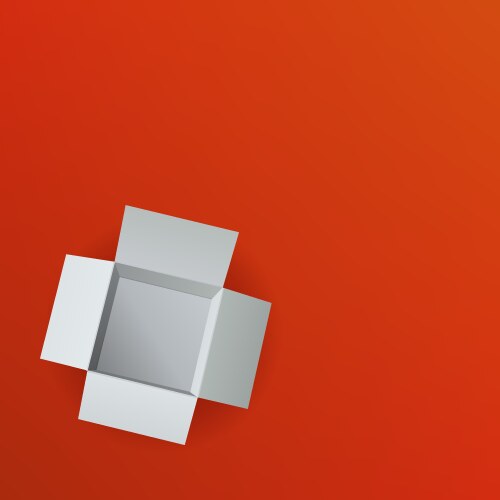 Open box mockup template top view Royalty Free Vector Image