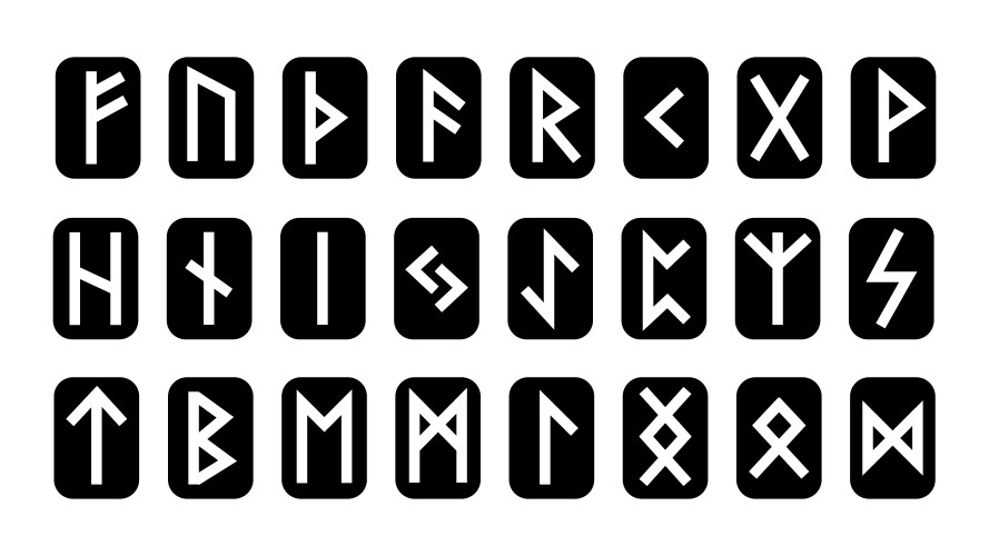 Viking runes elder futhark alphabet retro norse Vector Image