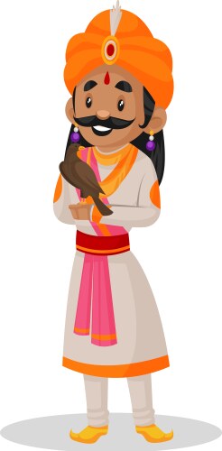 Samrat ashok cartoon character Royalty Free Vector Image