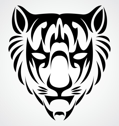 White tiger face Royalty Free Vector Image - VectorStock