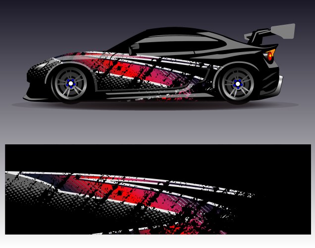 Car wrap design graphic abstract stripe racing Vector Image