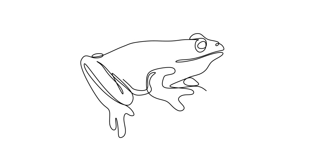 Continuous line drawing of frog future minimalism Vector Image