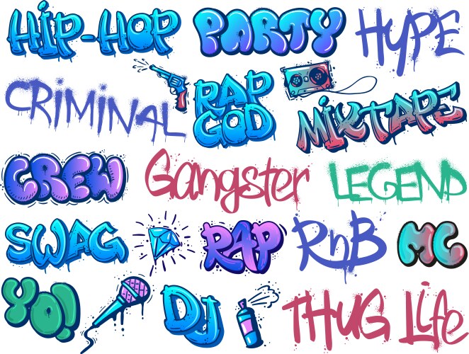 Bubble graffiti font inflated letters street art Vector Image