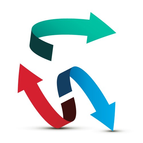 Three circle arrows Royalty Free Vector Image - VectorStock