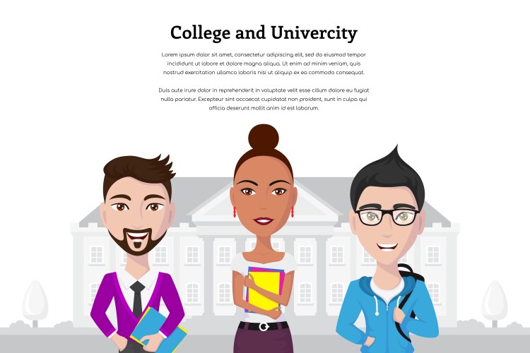 College exams isolated cartoon Royalty Free Vector Image