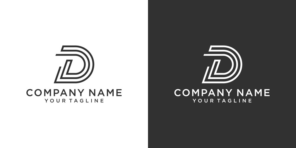 D or dd initial letter logo design Royalty Free Vector Image