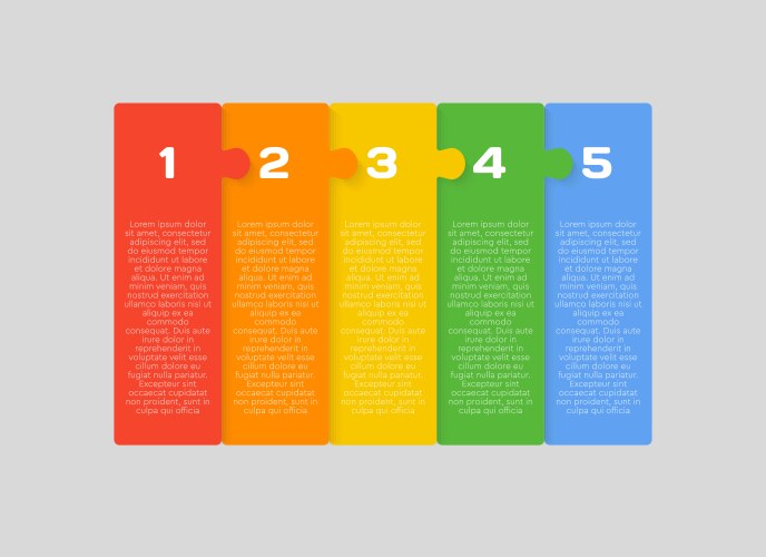 Five steps line infographic puzzle diagram Vector Image