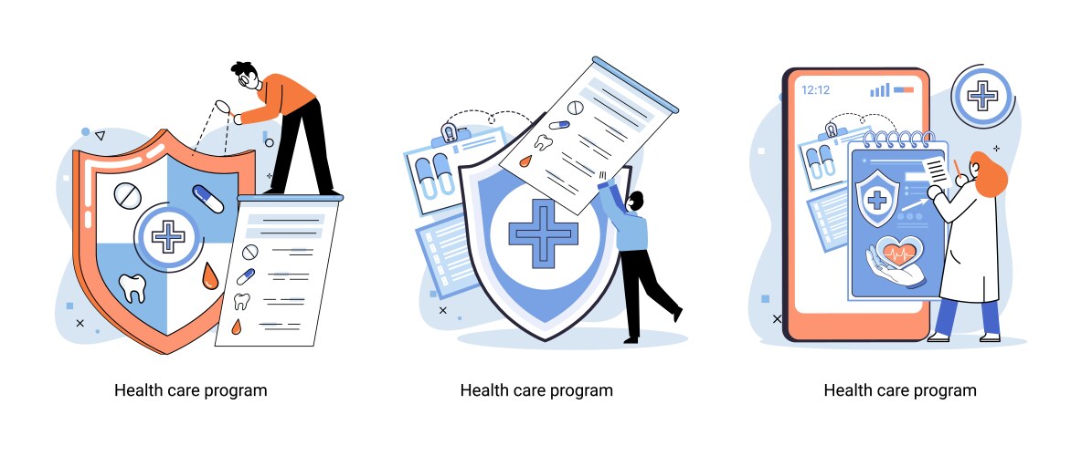 Health care program online medical services Vector Image