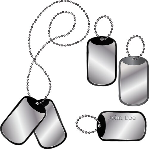 Military dog tags Vector Images & Graphics for Commercial Use | VectorStock