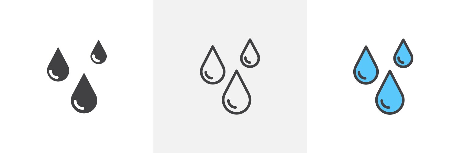 Tear drop icon set on white background Royalty Free Vector