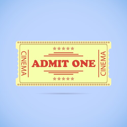 Retro ticket design template admit one Royalty Free Vector