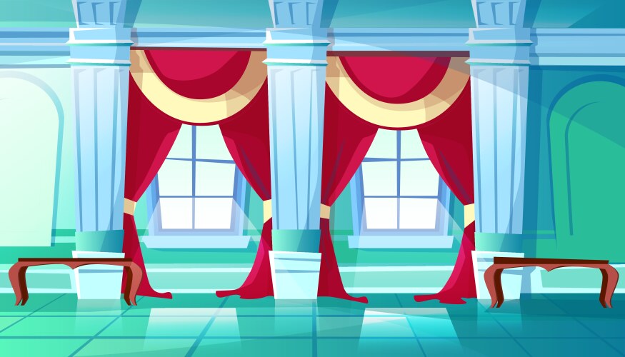 Cartoon castle palace ballroom background Vector Image