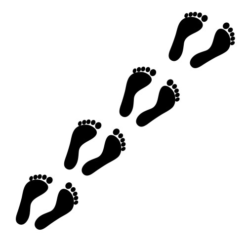 Hoofed animal footprints goat steps silhouette Vector Image