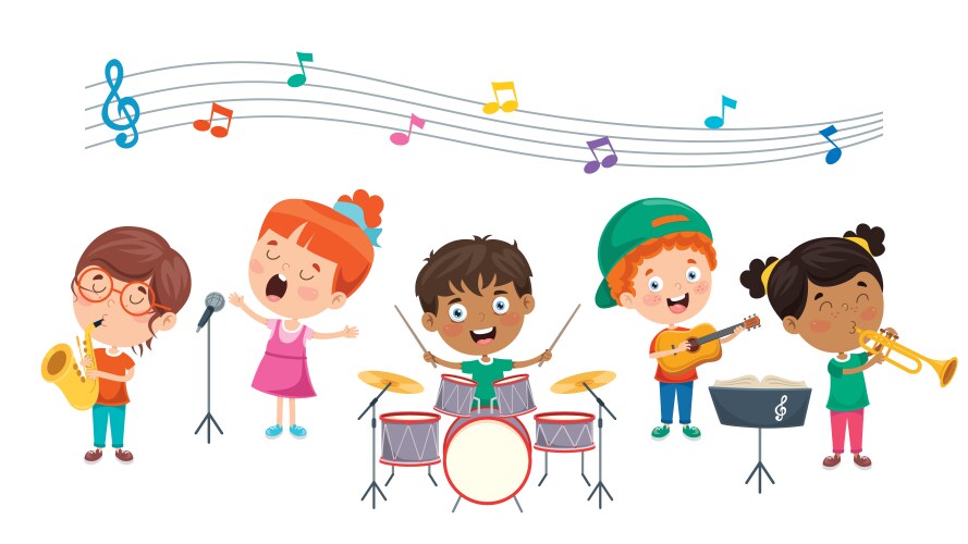 Kids performing music Royalty Free Vector Image