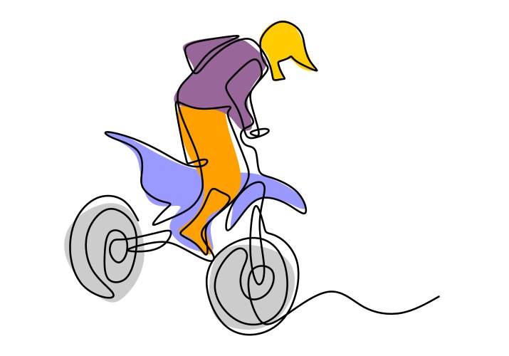 One line drawing motorcycle abstract motor matic Vector Image