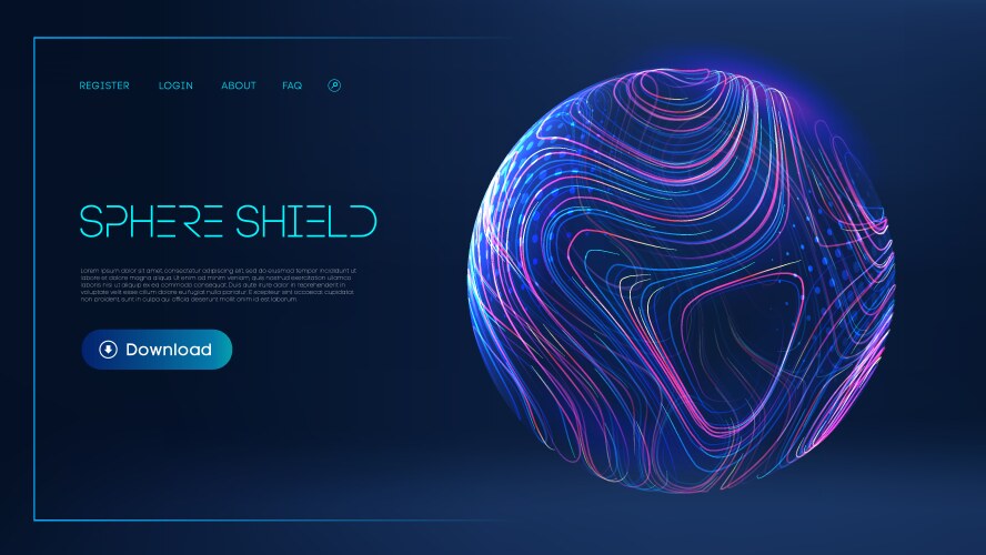 Sphere shield protect in abstract style virus Vector Image