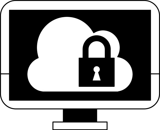 Cloud computing pc scribble Royalty Free Vector Image