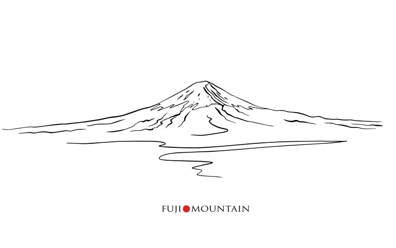 One single line drawing beautiful mt fuji san Vector Image