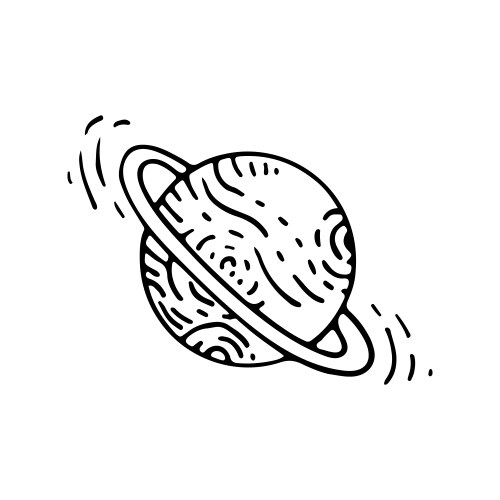 Planets line art celestial body with a dark side Vector Image