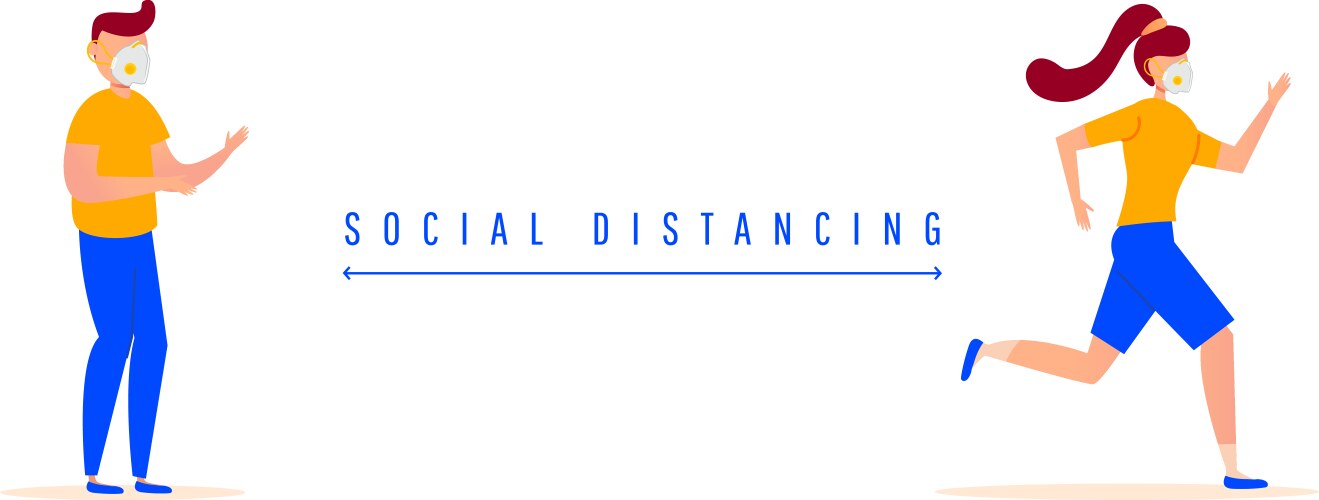 People greeting with social distancing Royalty Free Vector