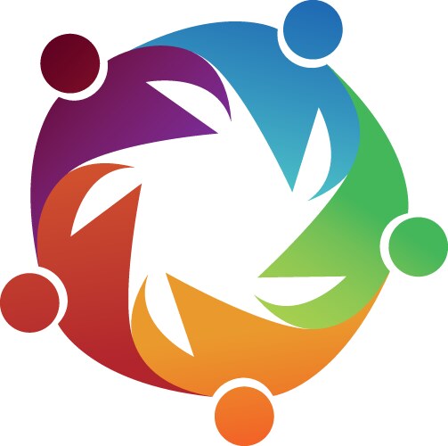 Teamwork union people logo Royalty Free Vector Image