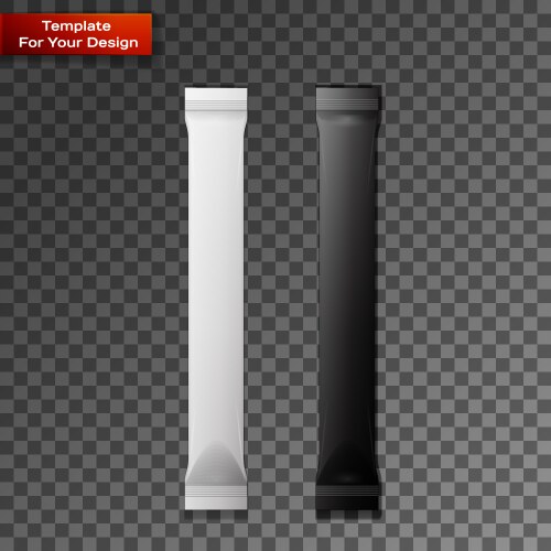 Realistic packaging sachet stick broken Royalty Free Vector
