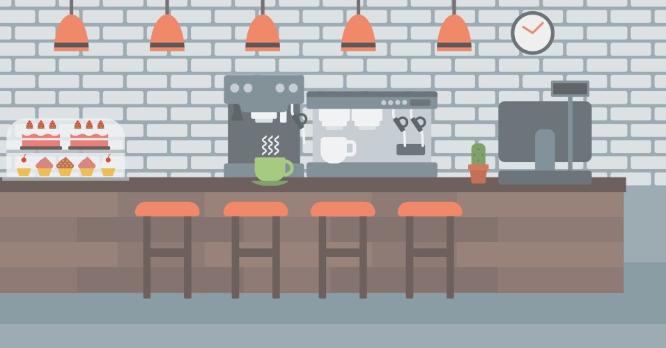 Coffee shop design Royalty Free Vector Image - VectorStock
