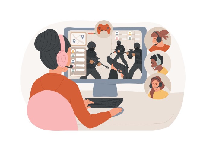 Collaborative playing isolated cartoon Royalty Free Vector