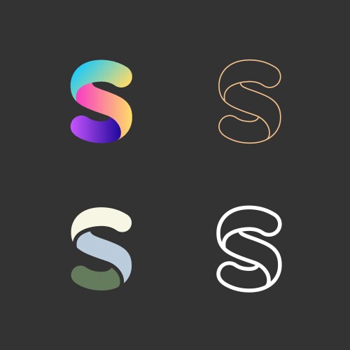Collection of logos from 4 letter w Royalty Free Vector