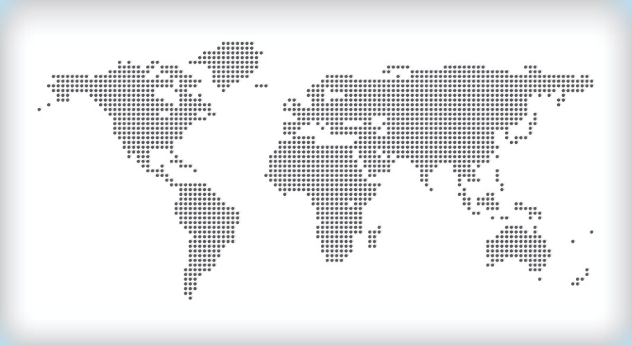 World map basic dots Royalty Free Vector Image