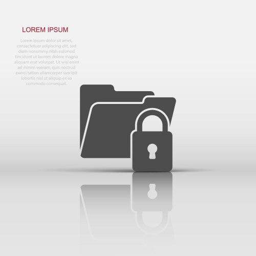 Files folder permission icon in flat style Vector Image