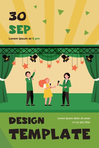 Children performing on theater stage Royalty Free Vector