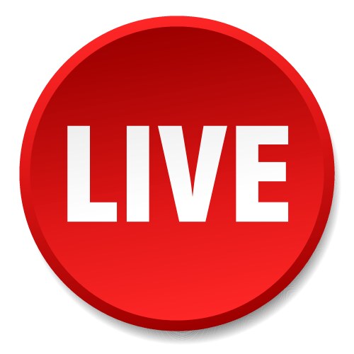Live red square 3d realistic isolated web button Vector Image
