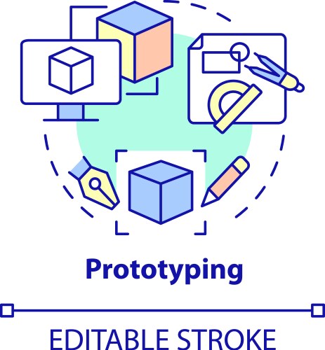 Create plan of building loop concept icon Vector Image