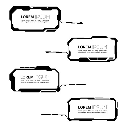 Set of black hud arrows elements futuristic user Vector Image