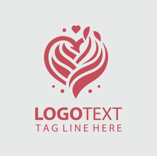 Hand hearth floral logo Royalty Free Vector Image