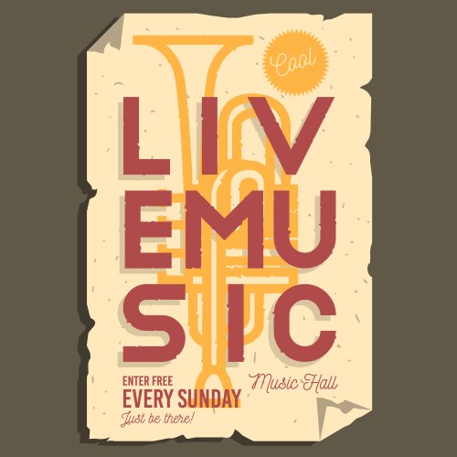 Live music in the concert type design Royalty Free Vector