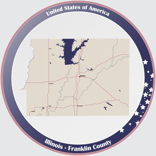 Map of franklin county in florida Royalty Free Vector Image