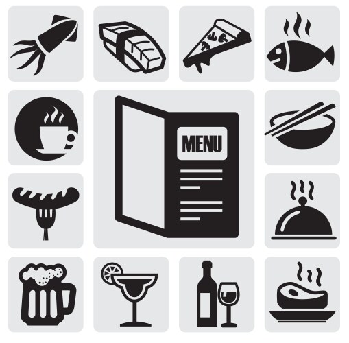 Restaurant menu emblems set Royalty Free Vector Image