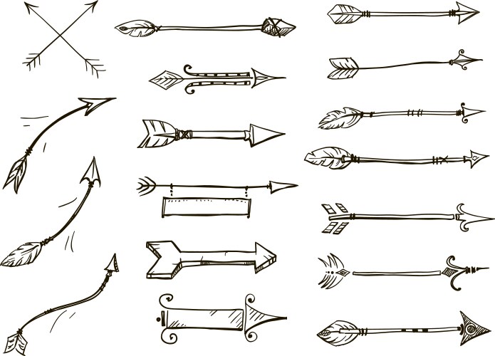 Tribal arrows doodle Royalty Free Vector Image