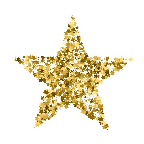 Golden star banner simple form template card vip Vector Image