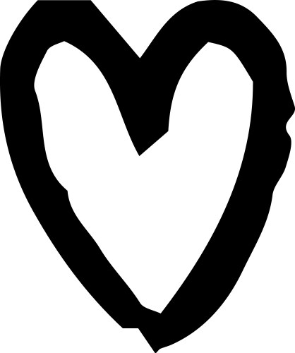 Monochrome heart graffiti drawn by a child Vector Image