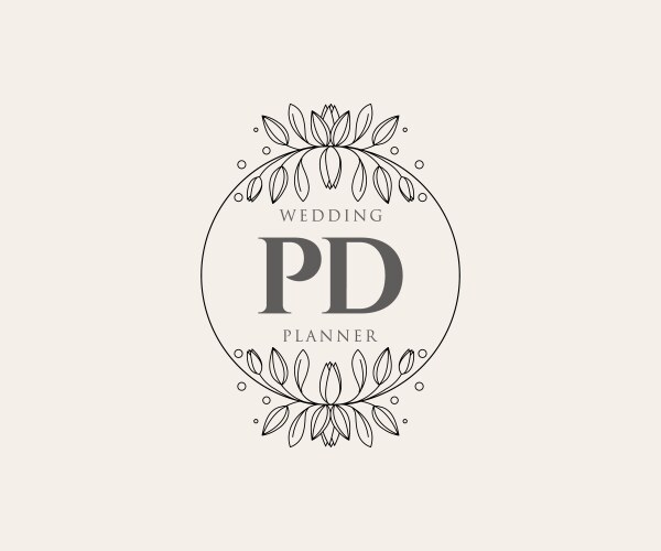 Pd initials letter wedding monogram logos Vector Image