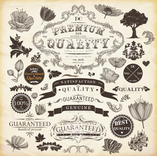 Rustic food label set Royalty Free Vector Image