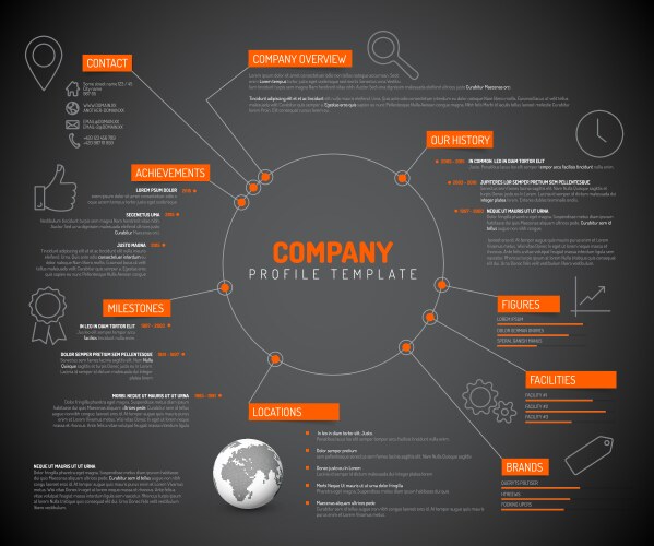 Company profile template Royalty Free Vector Image