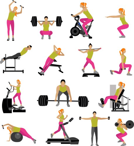 Woman workout fitness aerobic and exercises Vector Image