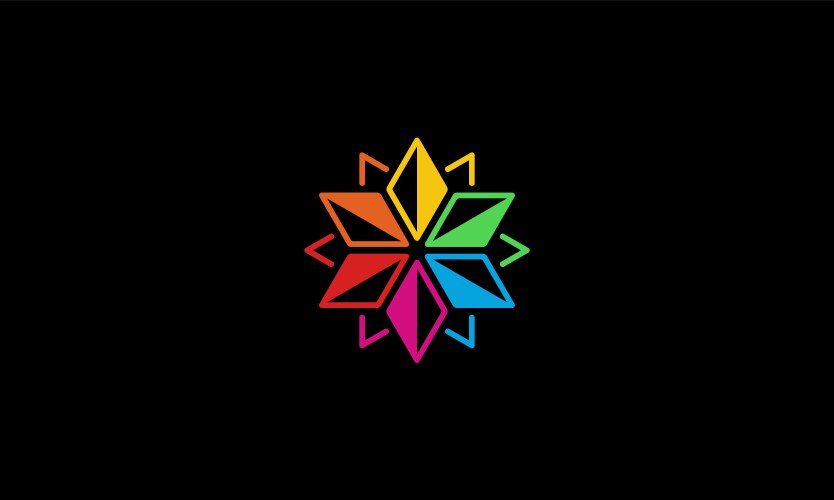 Photon prism color logo icon Royalty Free Vector Image