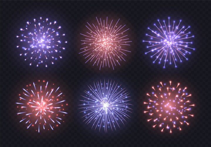 Fireworks set Royalty Free Vector Image - VectorStock