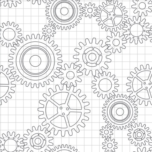 Seamless gear wheels pattern Royalty Free Vector Image